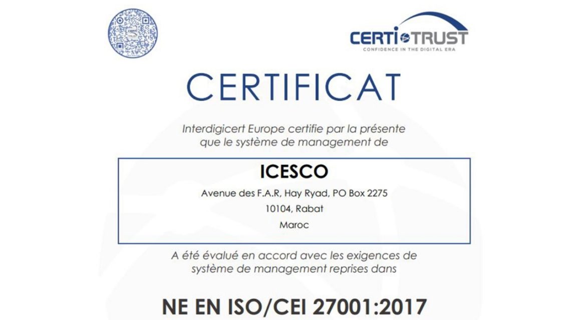 ICESCO receives ISO 27001 Certification for Information Security ...